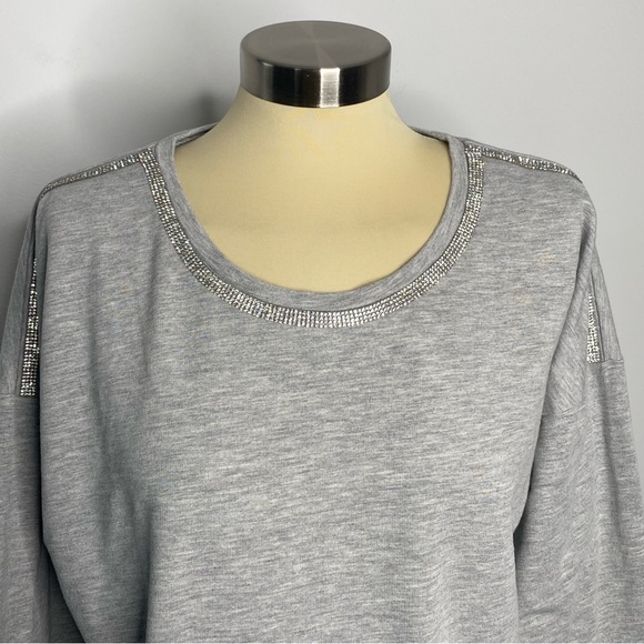 Retrology | Tops | Retrology Grey Rhinestone Top | Poshmark
